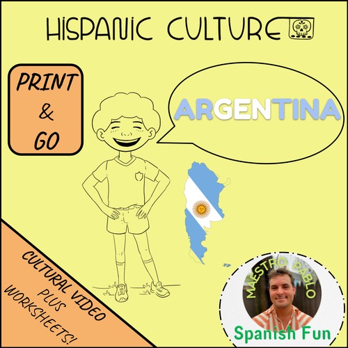 Argentina! Hispanic Culture Video Lesson and Worksheets / Mate ...