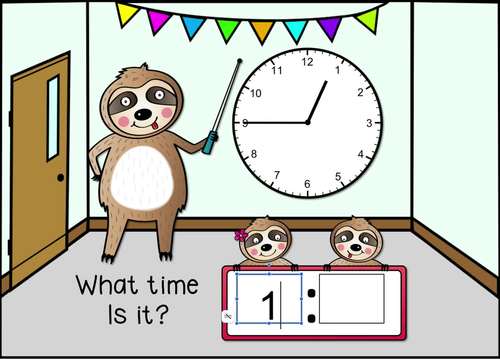 Telling Time to the Nearest 5 Minutes Math Activity for Google Slides