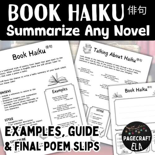 Any Book Haiku Summary | No-Prep Poetry Assignment | Examples & Analysis