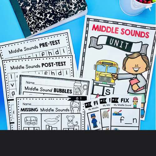 CVC Words - Middle Sounds - Medial Vowels - Phonics Worksheets Literacy ...