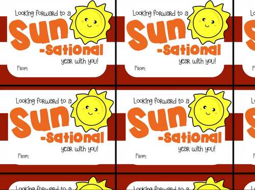 Sun Chips Beginning of Year (BOY) Gift Tag- Looking forward to a Sun ...