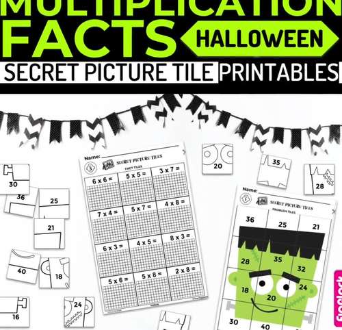 Halloween MULTIPLICATION FACTS Paperless + Printable Secret Picture ...