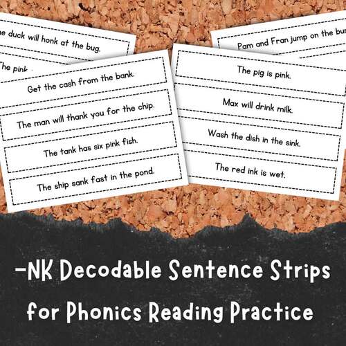 NK Decodable Sentences | NK Ending Phonics Practice | Science of ...