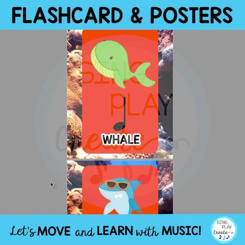 Rhythm Flash Cards, Activities and Games: {Quarter, Eighth Notes} Ocean