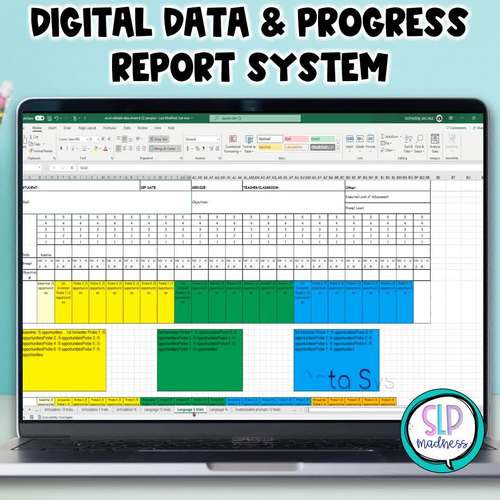 Speech Therapy Data Collection Sheets l Excel IEP Goals and Objectives ...