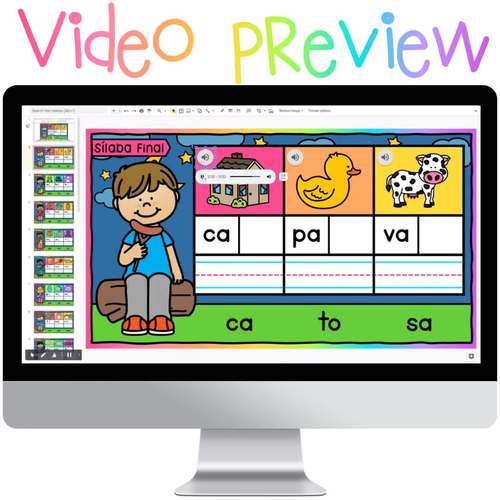 Sílaba Final Digital - Google Slides™ | SeeSaw™ | PowerPoint | TPT