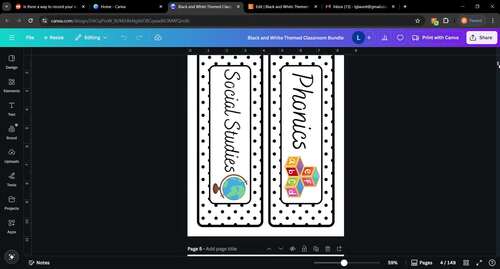 Black and White Themed Classroom Decor Bundle Editable Posters and Decor