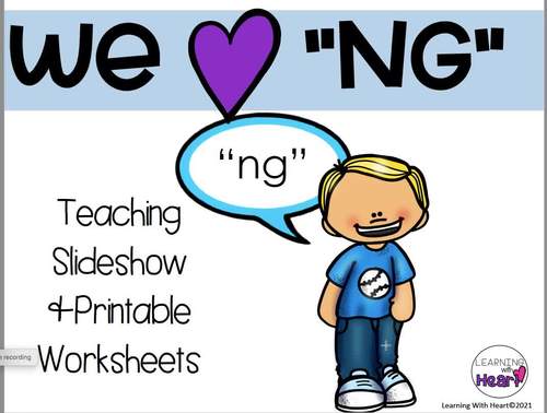 We Love NG Phonics Practice Slideshow and Printables (NG Blend) | TPT