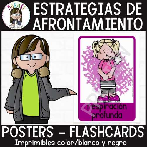 ESTRATEGIAS DE AFRONTAMIENTO EN ESPAÑOL. POSTERS + FLASHCARDS | TPT
