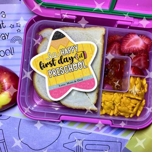 Back to School Lunchbox Notes Template, First Day of School Lunch Box ...