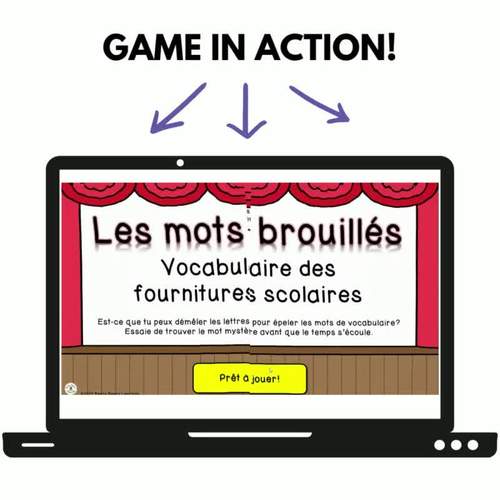 Les fournitures scolaires Mots mélangés | SCHOOL VOC SCRAMBLE DIGITAL ...