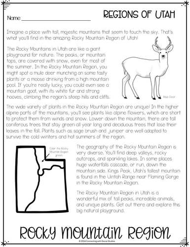 Regions of Utah by Connecting with Social Studies | TPT