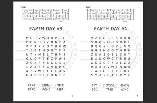 Earth Day Booklet | Word Searches, Maze Puzzles, Finish the Picture ...