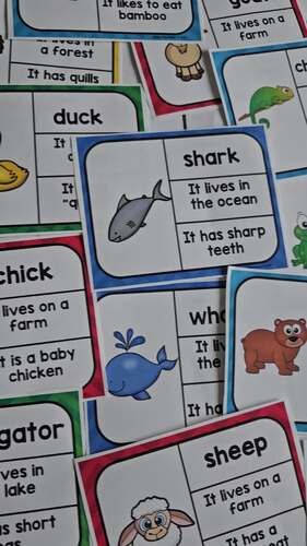 Animal Picture Cards | Labeling Activities | Vocabulary | TPT