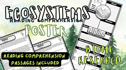 Grassland Biome and Ecosystem Reading Comprehension & Informational ...