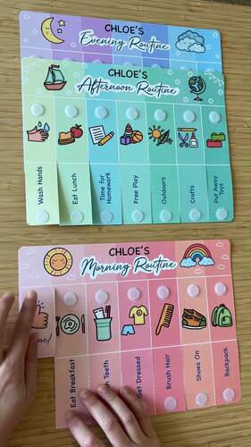 Editable Chore Chart Morning Evening Routine Flip Chart Bedtime Visual ...