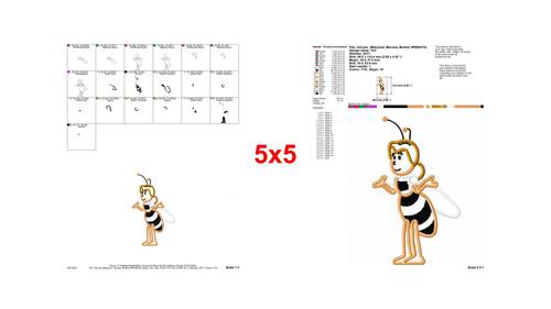Miss Cassandra Maya the Bee Applique Design 01 - Instant Download by ...