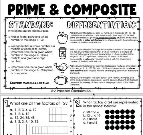 Fourth Grade Factors & Multiples Task Cards (FSA Aligned) | TPT