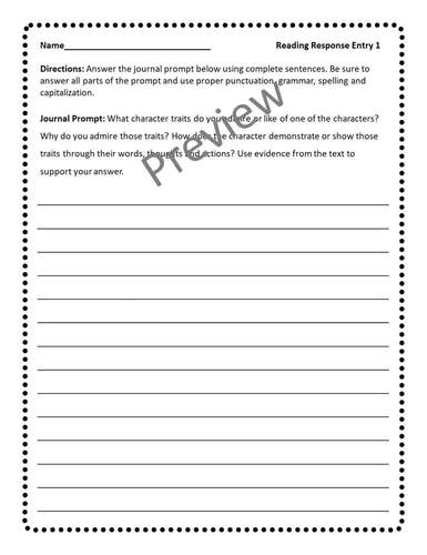 Reading Response Journal for Any Novel by Lit With Laura | TPT