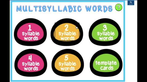 Multisyllabic Words GAME - Build a Fish Bowl - BOOM Cards Speech ...