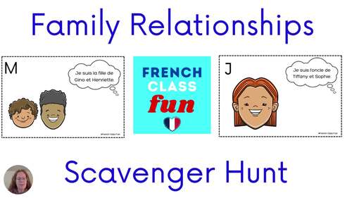 French Family Relationships Scavenger Hunt | Read, Write, Move! | TPT