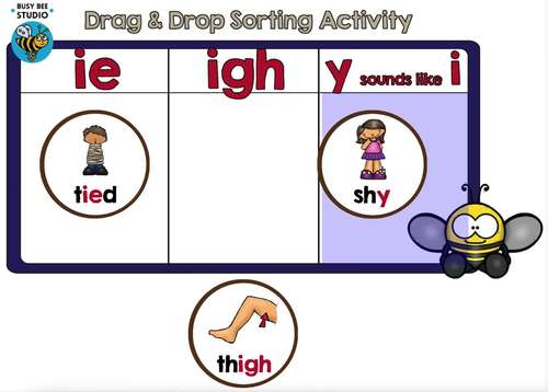 Long I Sort (IE IGH Y I-E) Boom Cards Game by Busy Bee Studio | TPT