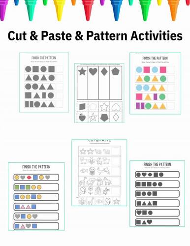 Cut & Paste & Pattern Activities | Fine Motor & Visual Skills by MoToT
