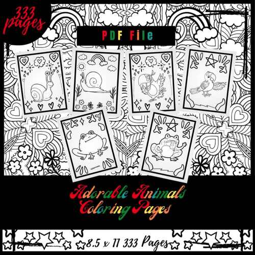 Bundle 333 Adorable Animals Coloring Sheets, Easy Coloring For Morning ...