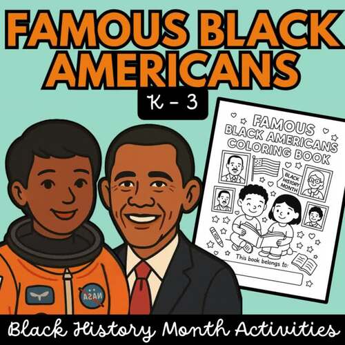 Famous Black Americans Coloring Pages | Black History Month Craftivity