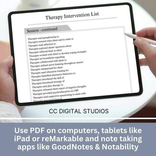 Therapy Interventions List & Treatment Planning Educational Material ...