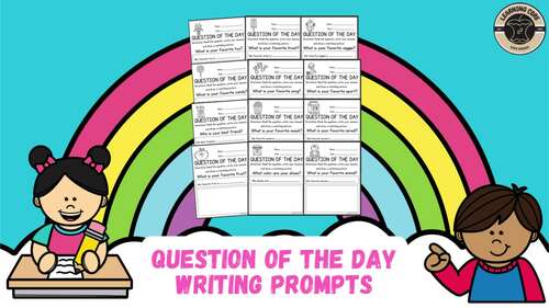 Writing Prompts - Question of the Day - PreK, Kinder, TK, First | TPT