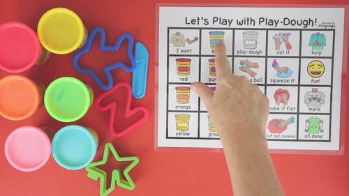 Play-Dough Activity Communication Board, Aided Language, AAC, ASD, Speech