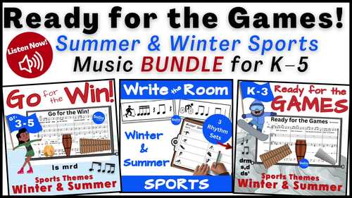 Music for the GAMES: Winter & Summer Sports Bundle (K-5) by Oodles of Music