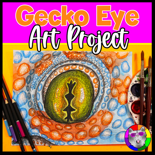 Art Lesson Lizard Eye Art Project Activity Magnified Middle School 5th ...
