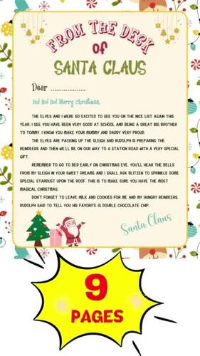Feliz Navidad Santa Actividad de Escritura de Cartas de Deseos para Niños