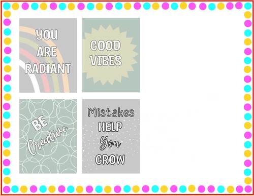 Printable Calm Colors Motivational Posters, Growth Mindset Posters for Kids
