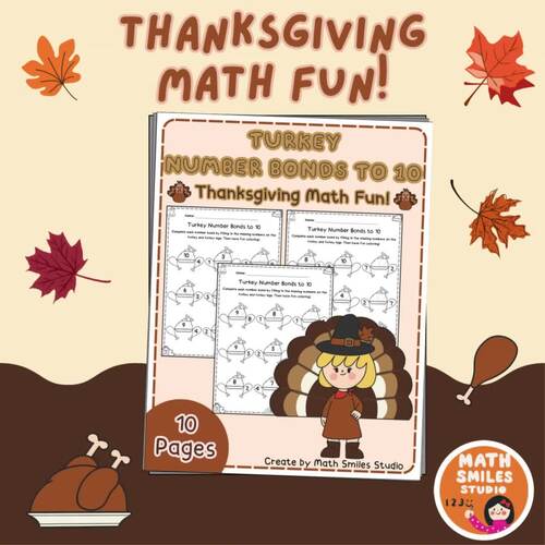 Turkey Number Bonds to 10 | Thanksgiving Math Fun | Kindergarten & 1st ...