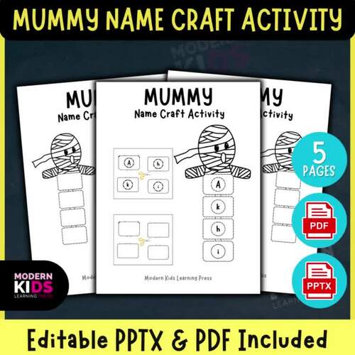 Mummy Name Craft Activity - Editable PPTX & PDF by ModernKids LearningPress
