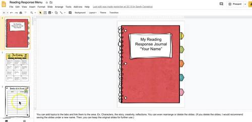 Fiction Reading Response Menu/Choice Boards With Activities | Distance ...