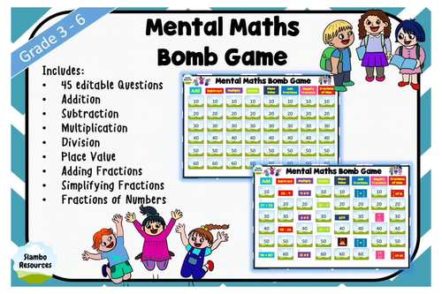 Mental Maths Bomb Game | Grade 3-6 | Interactive PowerPoint Game