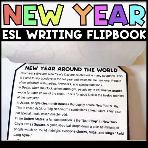 New Year Around the World Craft-ESL WH Questions-Reading-Bulletin Board ...