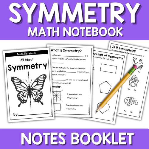 Symmetry Math Notebook Interactive Notes Booklet Activity | Guided ...