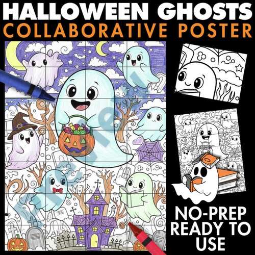 Ghost Halloween Craft & Writing Activity Halloween Collaborative ...