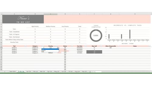 To Do List Excel Spreadsheet by Mom Money Map | TPT