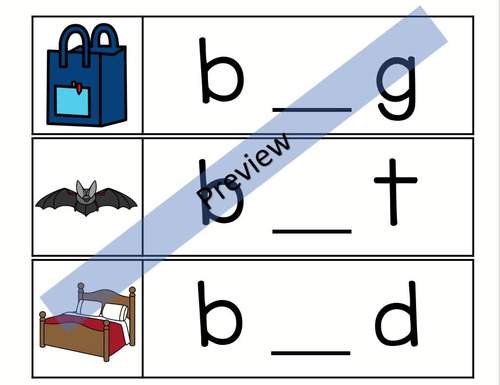 CVC Words Fill In the Blank- Phonics- Reading- SPED & Autism Resources