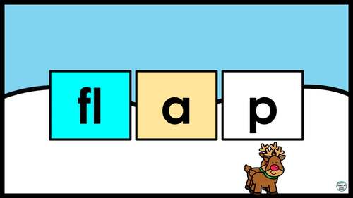 Holiday Beginning Blends with Short Vowels Reindeer Week CCVC Consonant ...