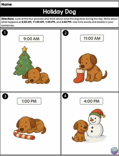 WIDA ACCESS Narrative Writing Practice Holiday Dog ESL by ELL Connections