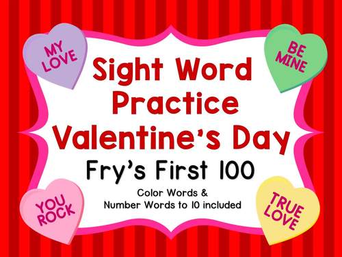 Sight Word Practice Video, Fry's First 100, Valentine's Day | TPT