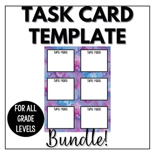 Task Card Template BUNDLE - Watercolor by Jillian Fernandez | TPT