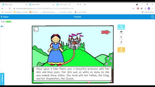 BOOM CARDS Fairy Tale: SNOW WHITE Story Reading Comprehension | Digital
